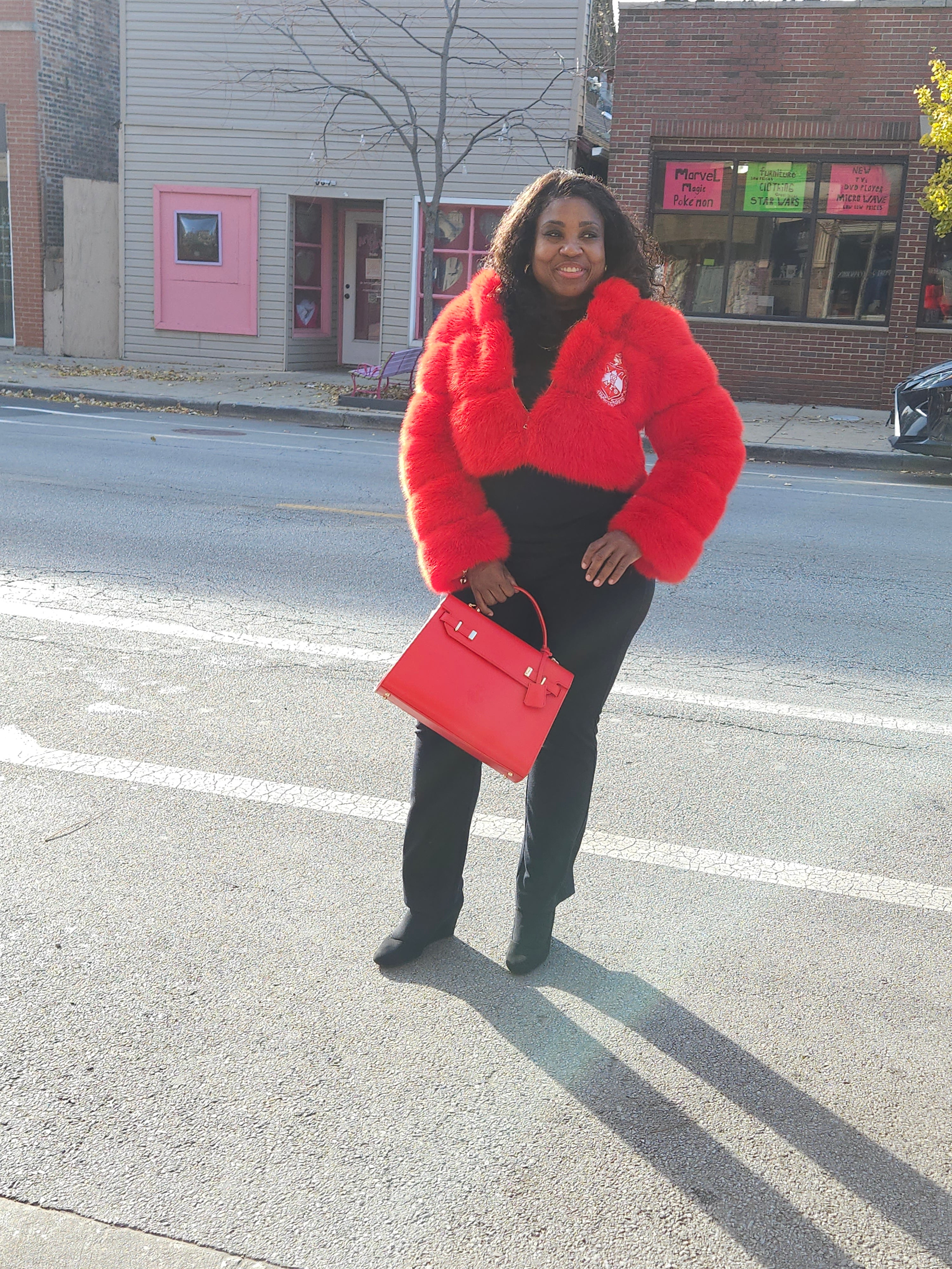 Delta Sigma Theta CROP Fur Coat (Presale) – Sororitique Inc.